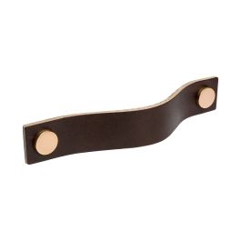 Cabinet Pull Handle Loop | Brown Leather / Copper | All Handles & Pulls